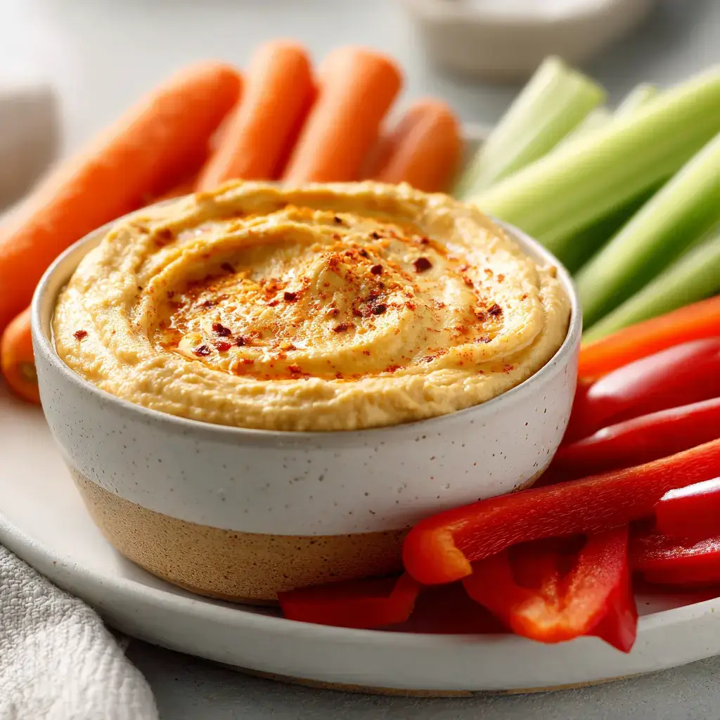 Hummus with Vegetable Sticks – Easy 5-Ingredient Snack Under 300 Cals