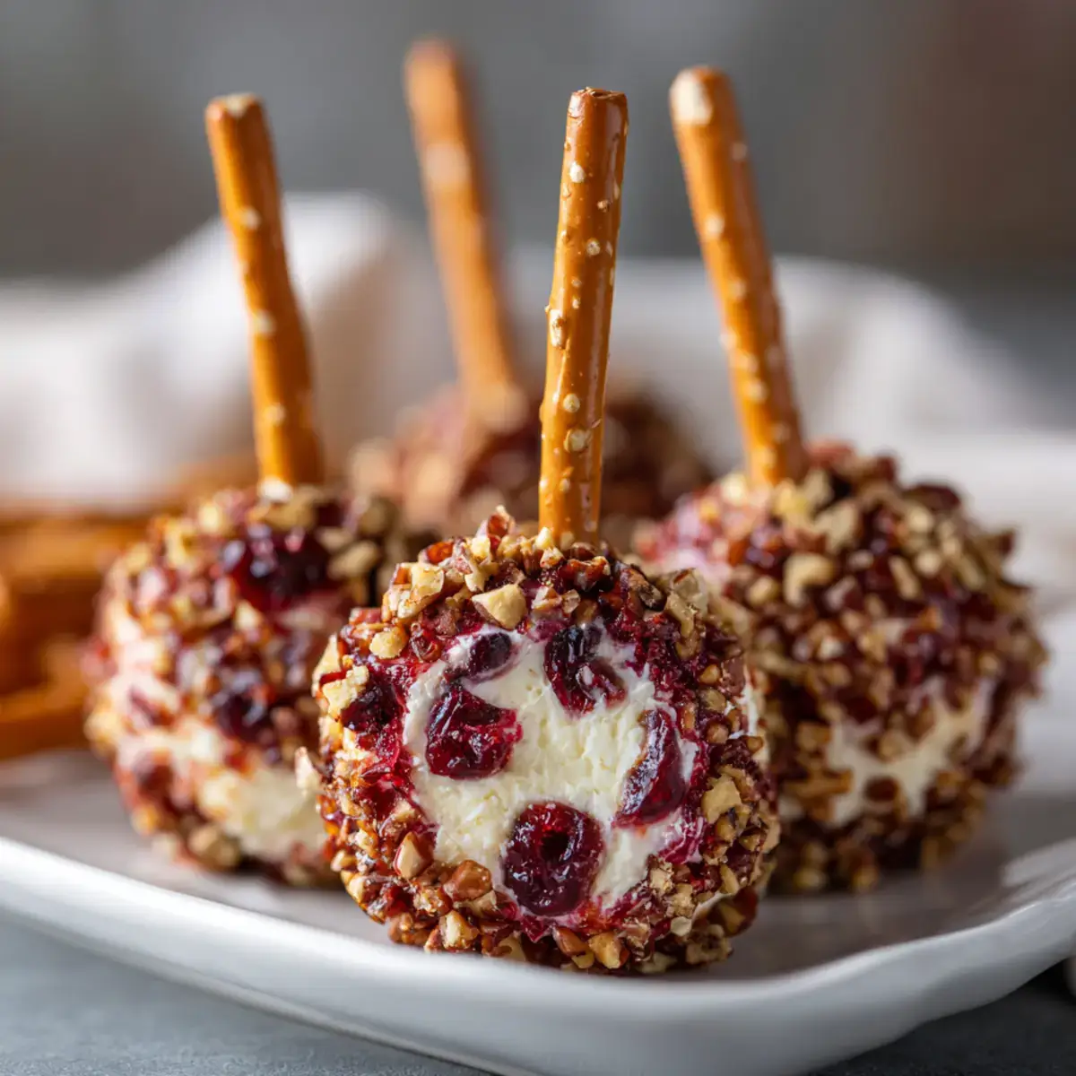 Two-Bite Cranberry Cheese Ball Pops